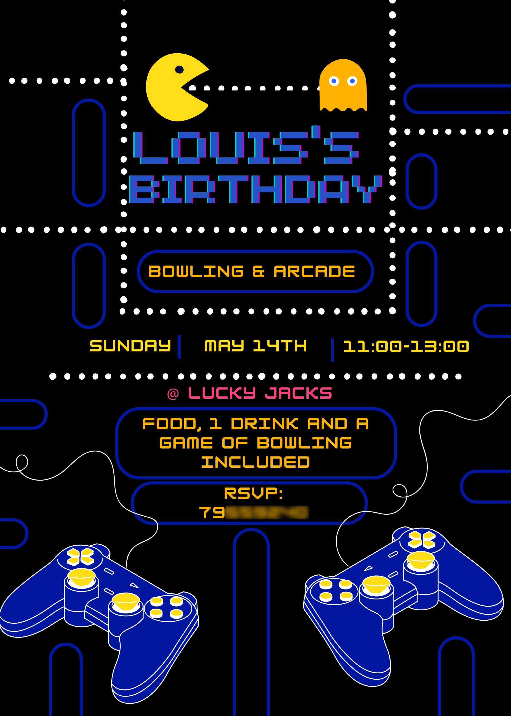 Arcade Theme Birthday Card (pack of 10 – Size: A5) - D&D's Corner